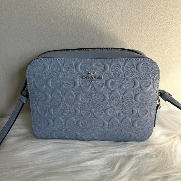 Coach | Bags | Coach Mini Camera Bag Twilight Blue Pebbled Leather ...
